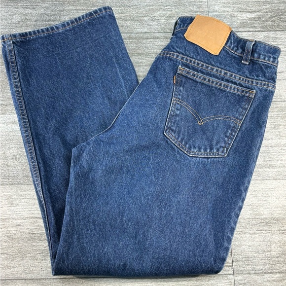 Levi's | Jeans | Vtg Orange Tab Levis Dark Denim Blue Jeans Adult 38w ...